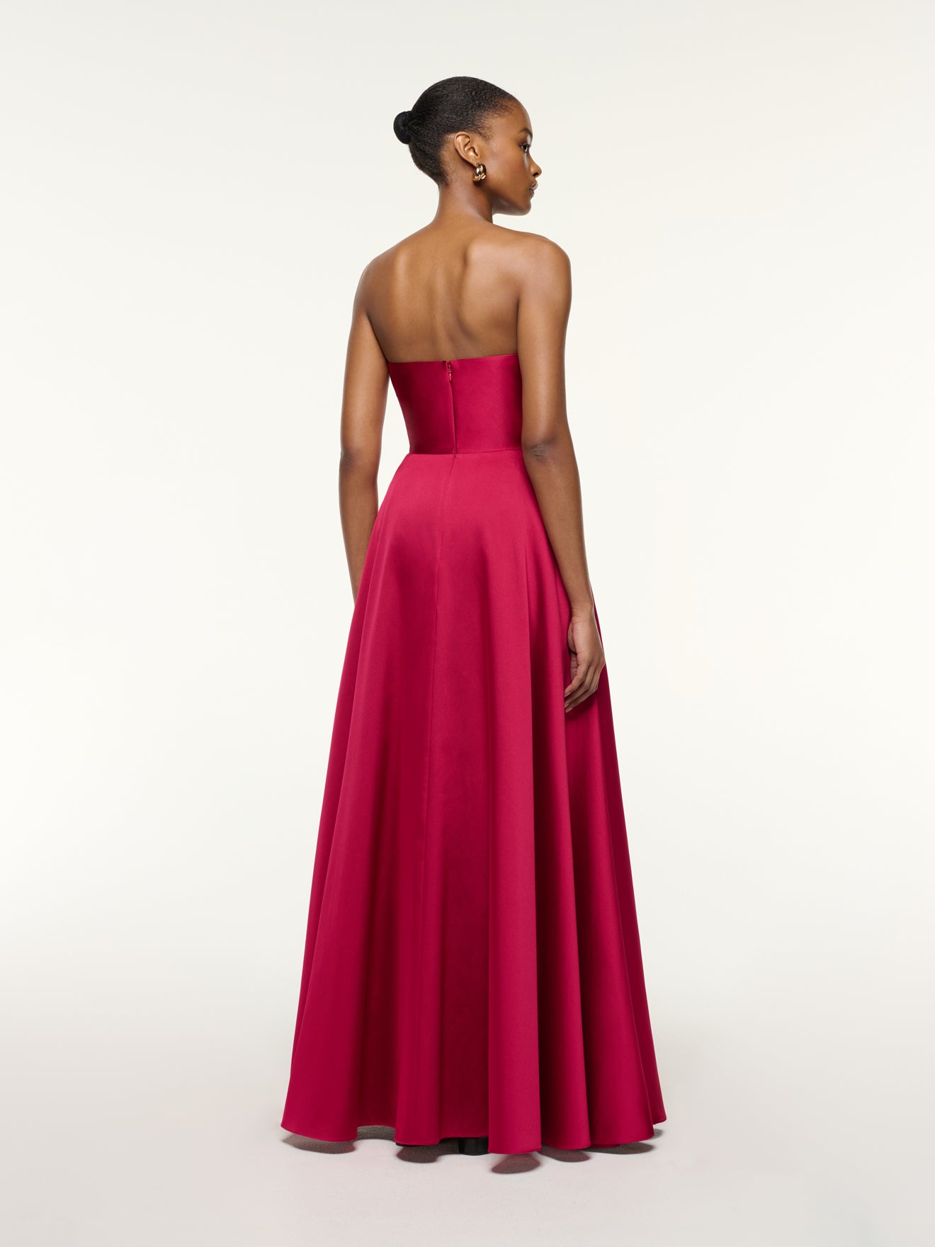 Pleated Bust Taffeta Evening Gown Pink – Roland Mouret