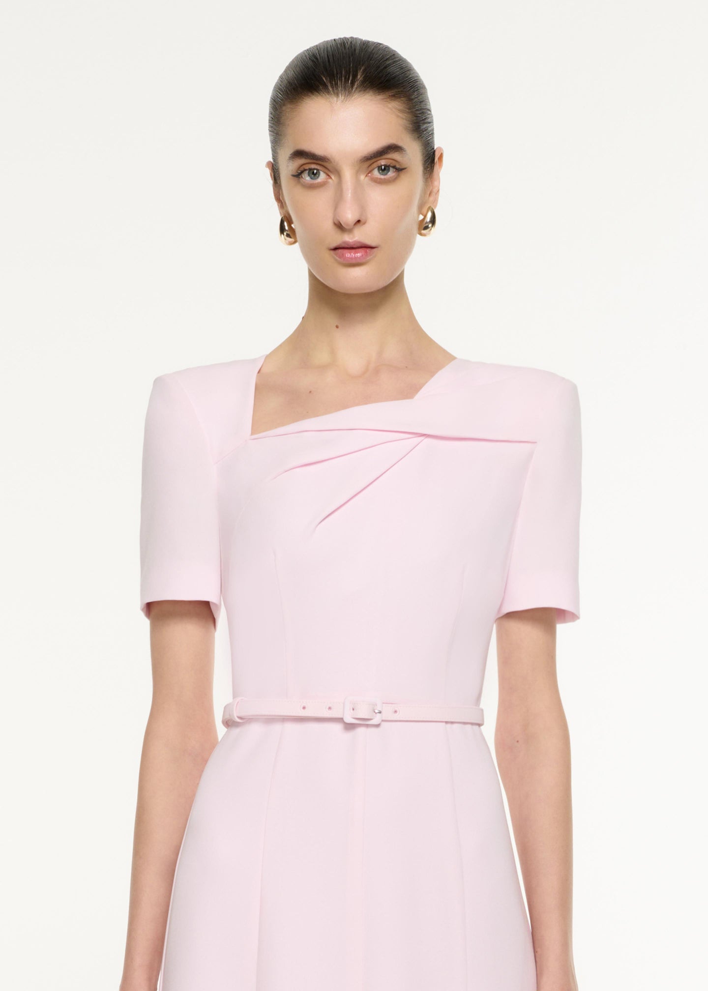 Tri-fold Drape Midi Dress in Light Pink – Roland Mouret